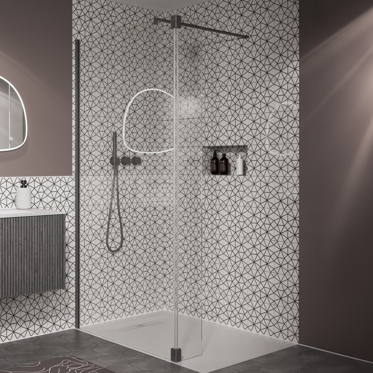 Crosswater Gallery 8 Walk In Shower Enclosure 8mm Panels with Multiple ...